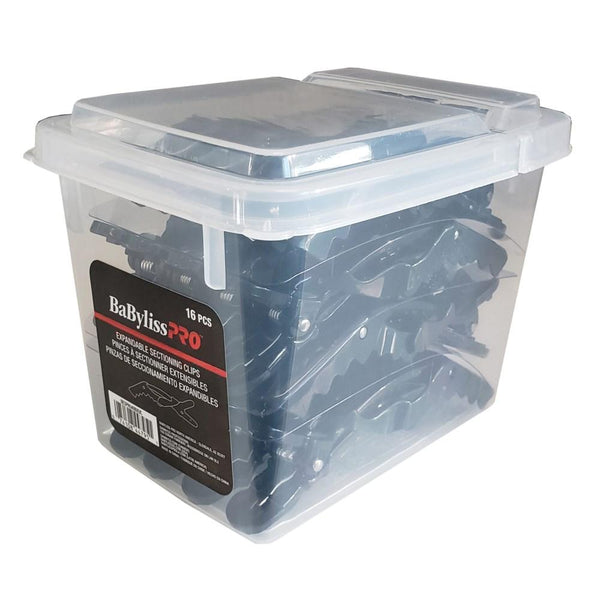 Black Expandable Sectioning Clips 4-1/2 Inch 16/Box - Salons Direct
